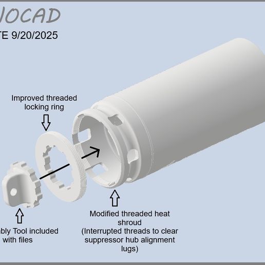 🔫 KAC QDC/MCQ Mock Suppressor Tracer Unit w Shroud. KS1/L403A1-AIW・ STL ...