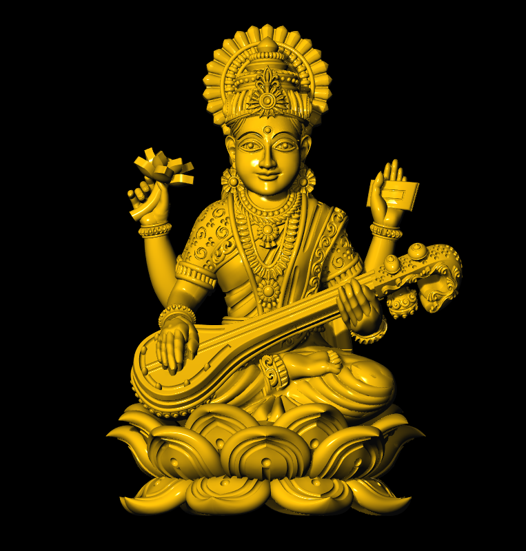 Stl File Saraswati 3d Model File・3d Print Object To Download・cults