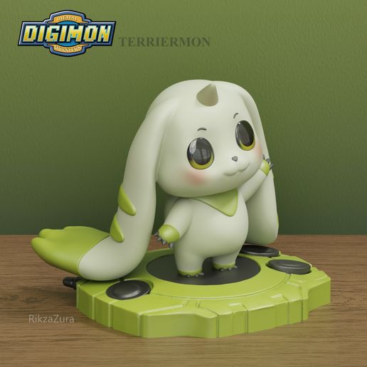 🐉 CUTE TERRIERMON CHIBI- DIGIMON - 2 POSES・ 3D File for 3D printing・Cults