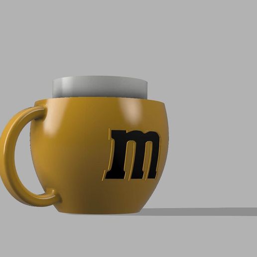 m and m yellow mug