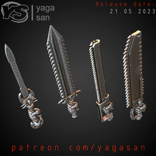 🪚 CSM Chainsaw Swords KitBASH Pack with 9 arms・ 3D File for ・Cults