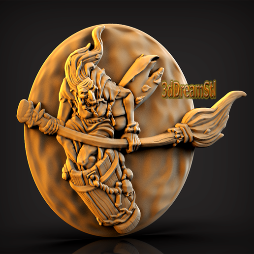 🪵 Baba Yaga STL model, CNC router engraver, artcam, aspire, cnc files ...