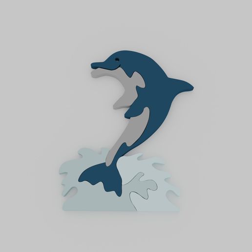 Download STL file Dolphin Puzzle • 3D print model ・ Cults