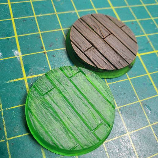 🪵 Wood Plank Base set - Round・ STL File for ・Cults