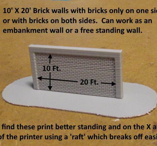 🧱 N Scale Brick Walls.....・Free 3D File for ・Cults