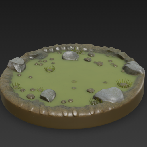 🐊 10 STL/OBJ - SWAMP MUD BASES - 32mm Round - PBR Texture - RPG Terrain ...