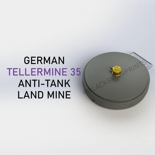 🪖 WW2 German Tellermine 35 Anti-Tank Landmine・ 3D File for 3D printing ...
