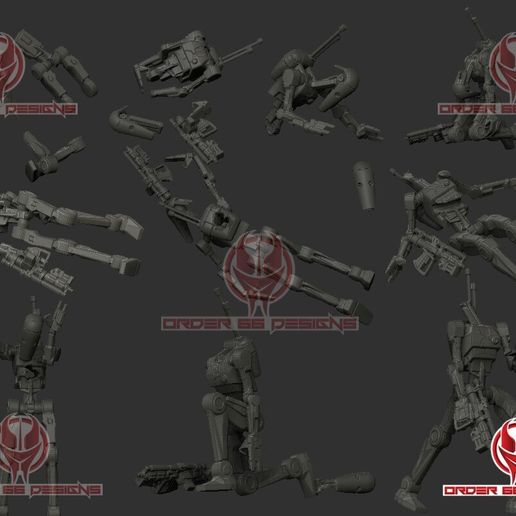 😵 Dead Battle Droid Casualties - Legion Scale・ 3D File for ・Cults