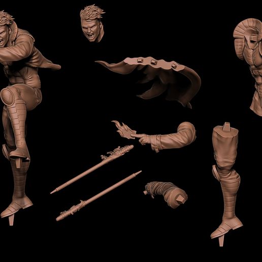 🎨 Fan Art - Gambit from X-men - Statue・ STL File for 3D printing・Cults