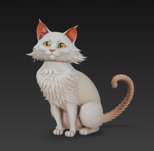 🌨️ Snow Puff – Stylized Fluffy Cat Sculpture・ STL File for 3D printing ...