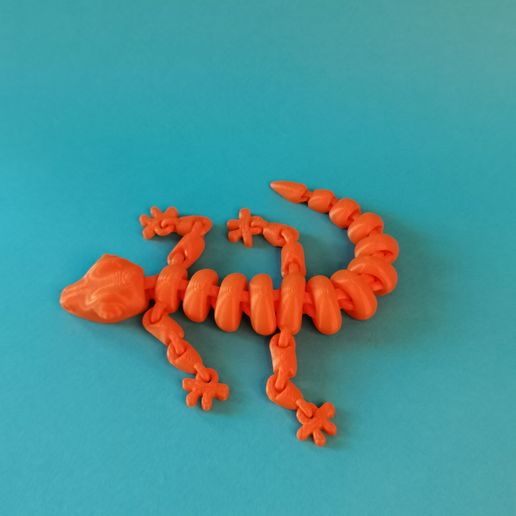 🦎 Articulated Flexi Lizard Print-in-Place Wiggly a406・3D Print with the ...