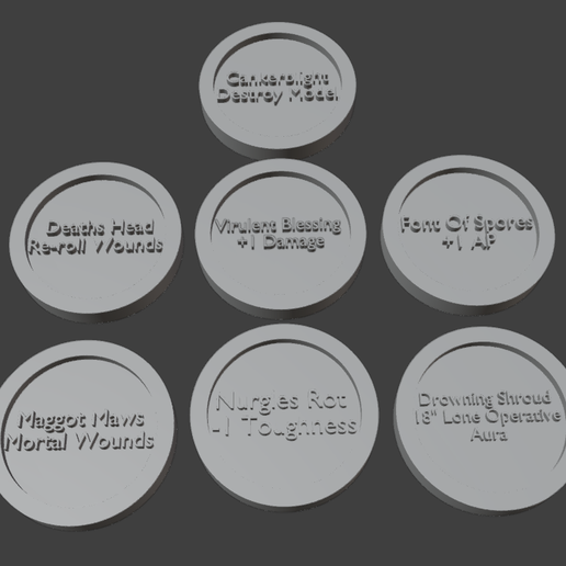 🎲 Nurgle Daemon Tokens・ STL File for 3D printing・Cults