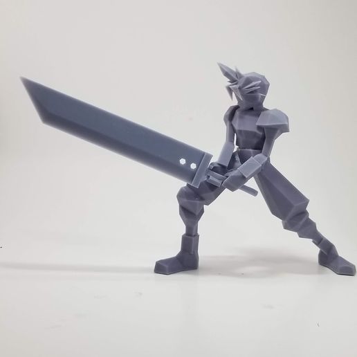 ☁️ Low Poly Cloud Strife・ OBJ File for 3D printing・Cults