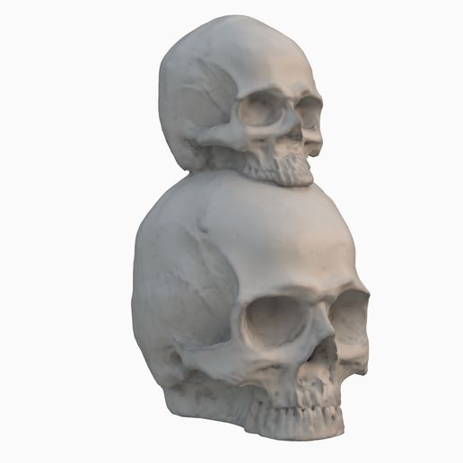 💀 2 Skulls Stacked・ 3D File for ・Cults