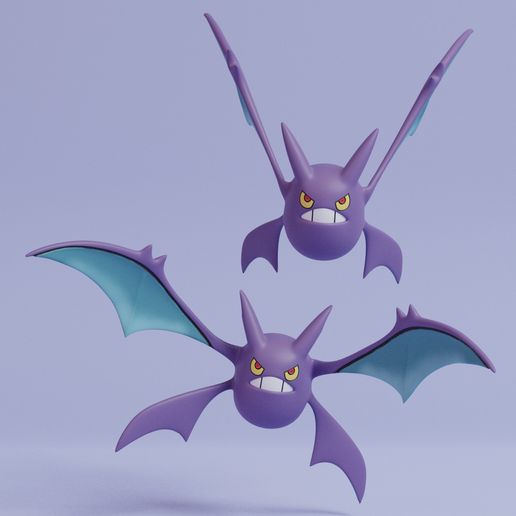 Archivo STL Pokemon - Zubat, Golbat y Crobat con 2 poses 🐉 ・Plan de ...