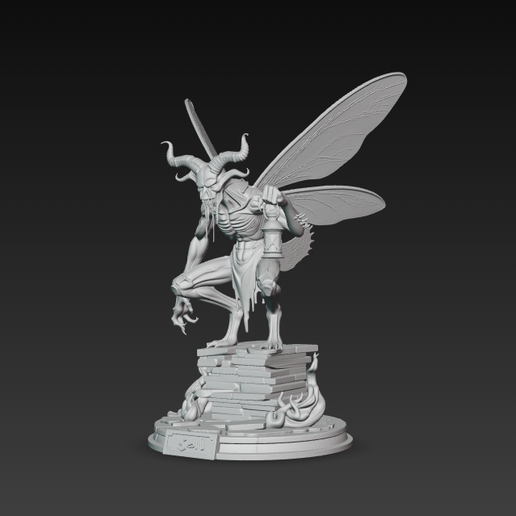 💀 Demon Horror Figure V3 – Dark Fantasy Winged Statue - STL for 3D ...