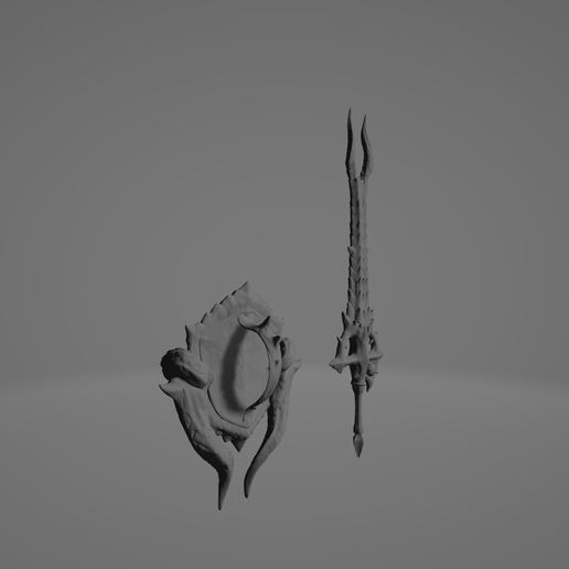 STL file MONSTER HUNTER WORLD FATALIS SWORD AND SHIELD 👹 (OBJ)・3D ...