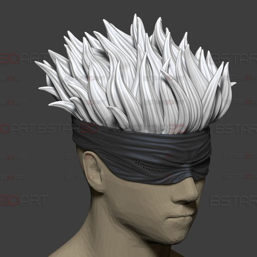 👁️ Gojo Saturo Eye Mask With Hair - jujutsu Kaisen Cosplay・ 3D File for ...