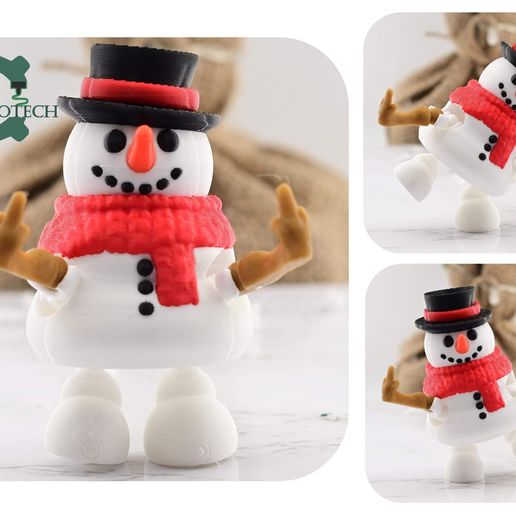 ☃️ Articulated Posable Middle Finger Snowman - Fun Snowman Ornaments ...