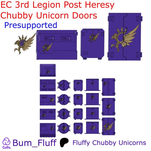 STL file EC Post Heresy 3rd Legion Chubby Unicorn Doors - Presupportedd ...