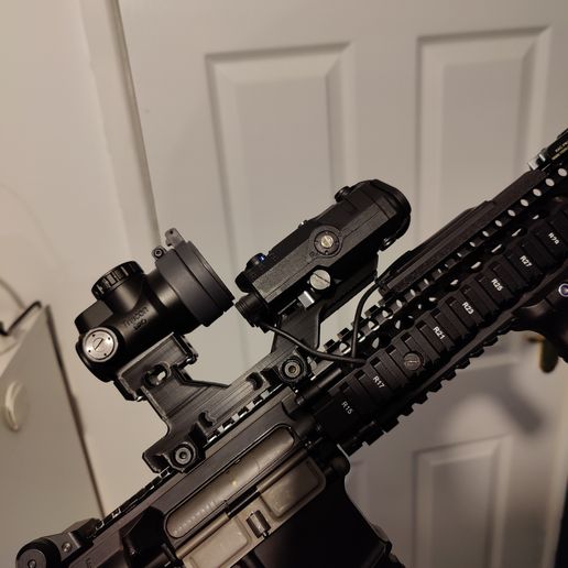 🔫 Airsoft Dual Riser mount for Trijicon MRO + PEQ・ STL File for 3D ...