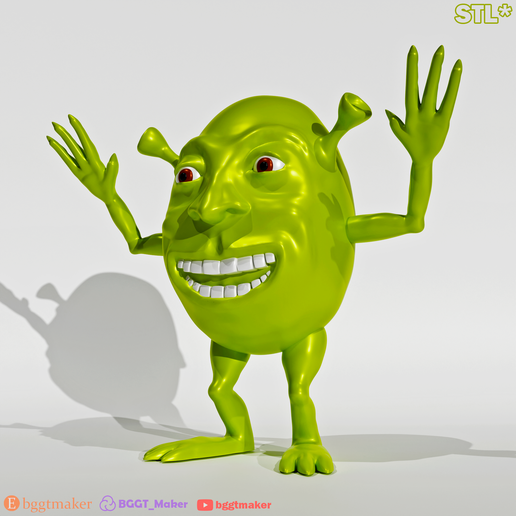 STL file Shrek Wazowski - Meme Character | Mike Wazowski Shrek Memes 3D ...