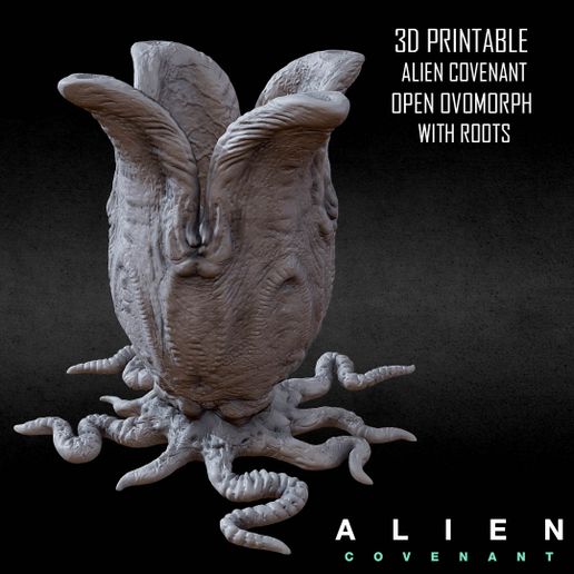 👽 3D PRINTABLE ALIEN COVENANT OPEN EGG WITH ROOTS・ STL File for 3D ...
