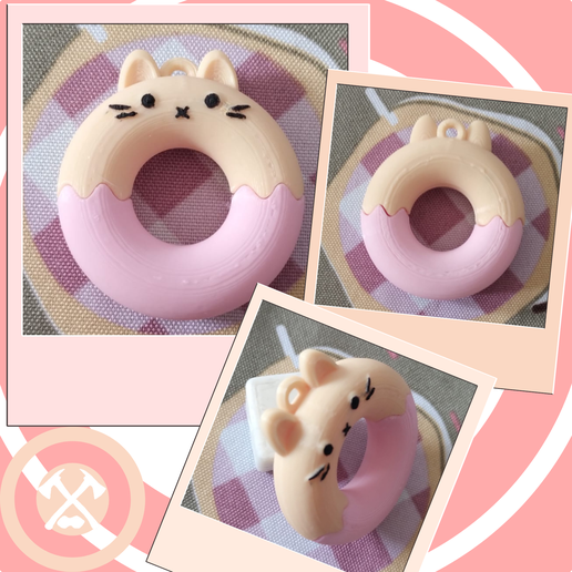 arquivo STL Llavero Dona Cat (Donut Kawai) 🐱 ・Modelo para baixar e ...