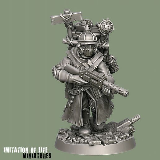 3D file Tavish the Mercenary - Modular Post Apocalyptic 30mm miniature ...