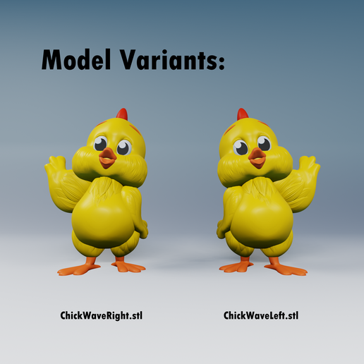 🐣 Cute Cartoon Easter Chick No. 4・Free STL File for ・Cults