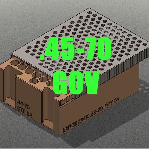 STL file .45-70 Range Rack - Ammo Organizer for 50Cal NATO Can 🥫 ・3D printing idea to download・Cults