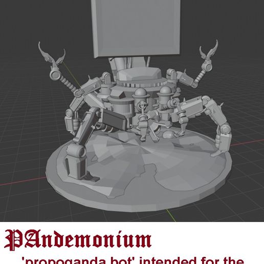 OBJ file PAndemonium game system 'propoganda bot' miniature 🤖 ・3D ...