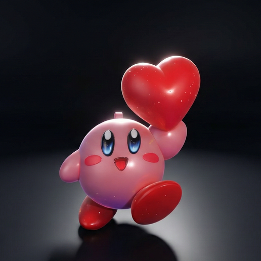 💜 Kirby with Heart Figurine - Cute Nintendo Inspired Desk Decor ...