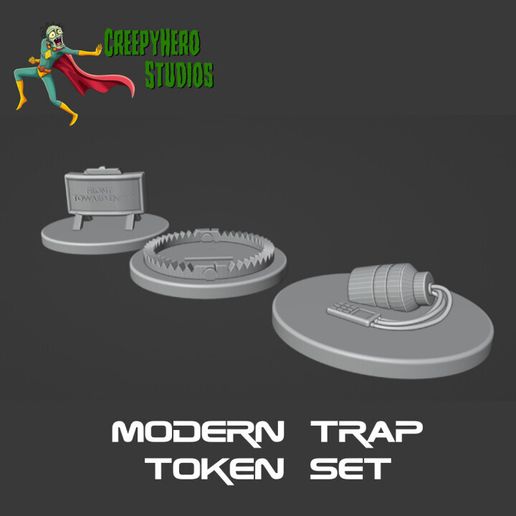 🪤 Modern 28mm Scale Trap Token Set STL - Marcadores de trampas ...
