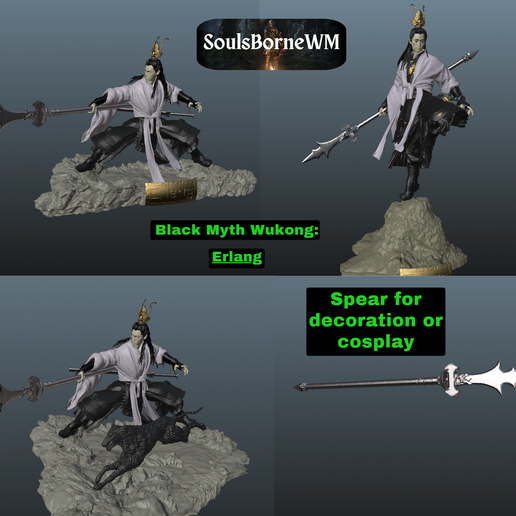 🐕 Erlang - Black Myth Wukong Bundle・ STL File for 3D printing・Cults
