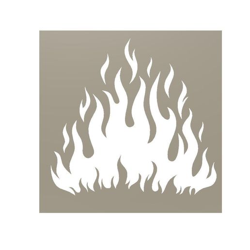 old school flames stencil