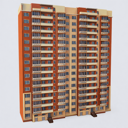 🏢 Modern Apartment Building Complex・ STL File for 3D printing・Cults