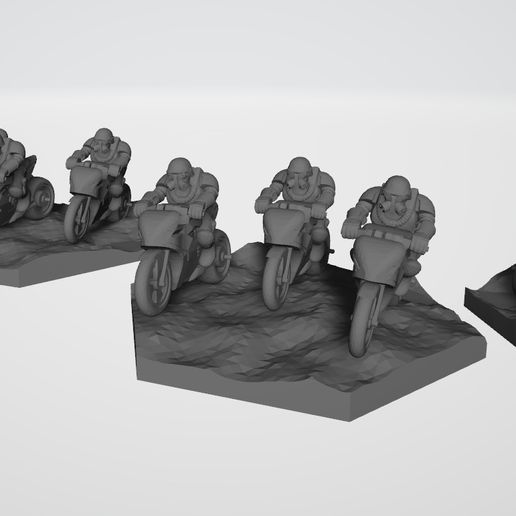 🏍️ Battletech Motorized Infantry Motorbikes・Free STL File for ・Cults
