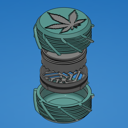 🌱 Epic Weed Grinder 420 Revolved with stash inside・ STL File for 3D ...