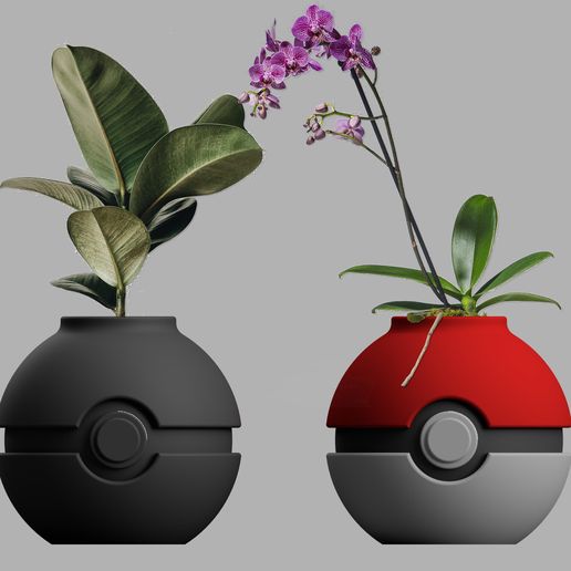STL file Poké Ball Planter 091A | Ø148 x 136mm 🪴 ・3D printable model to ...