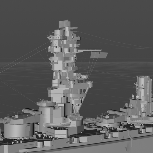 🚢 Digital model of the battleship "Fuso"・ OBJ File for 3D printing・Cults
