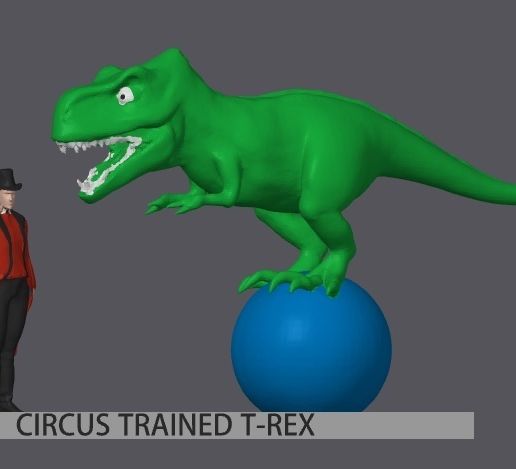 🎪 Circus Trained T-rex・ STL File for 3D printing・Cults