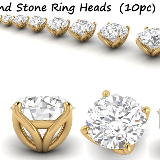 Archivo STL Ring Heads Type 8 - 10pc 💍 (OBJ)・Modelo para descargar e ...