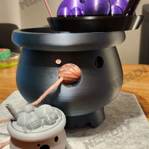 🥣 Cauldron Yarn/Decorative Bowl with Bubbling Lid・ STL File for 3D ...