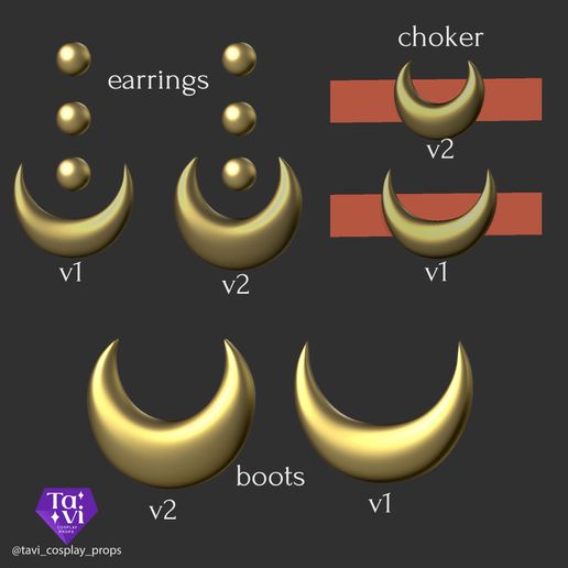 🌙 Sailor Moon accessories STL 3Dmodel for print・ 3D File for 3D ...
