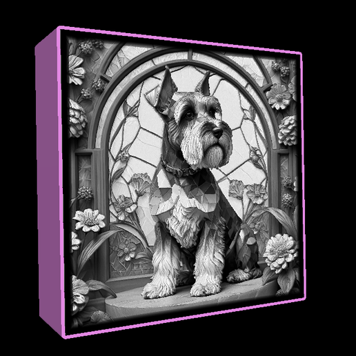 STL file Lightbox Miniature Schnauzer lithophane ️‍🔥 ・Template to ...