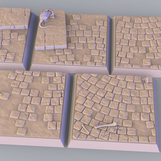 STL file Cursed Streets - square bases 40mm 🟪 ・Template to download and ...