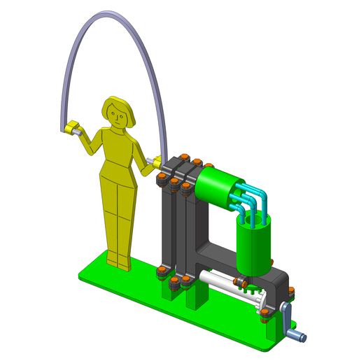 👧 Jump Rope Girl Mechanical Toy – 3D Printable Kinetic Model・ 3D File ...