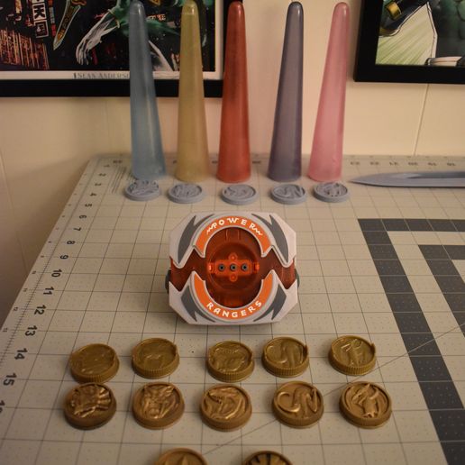 🪙 Playmates MMPR Morpher Power Coins - Original 5 + Green and White・3D ...