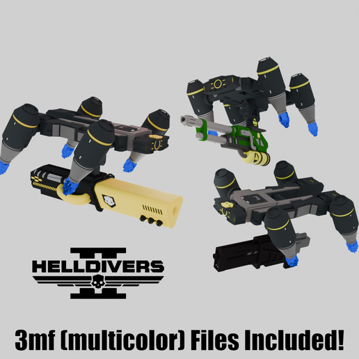 💂 Helldivers 2 Guard Dog Rover Bundle / Video game Military Drone 3d ...